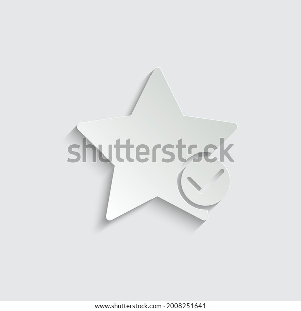 Paper Star Icon Checkmark Icon Done Stock Vector (Royalty Free ...