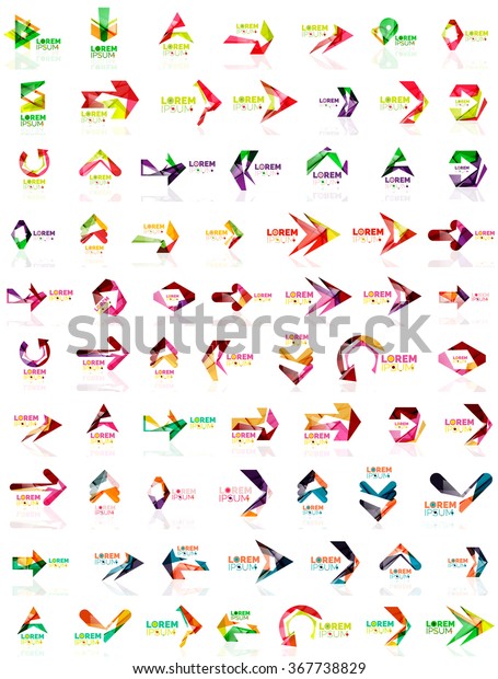 Paper Style Arrow Logos Stock Vector (Royalty Free) 367738829 ...