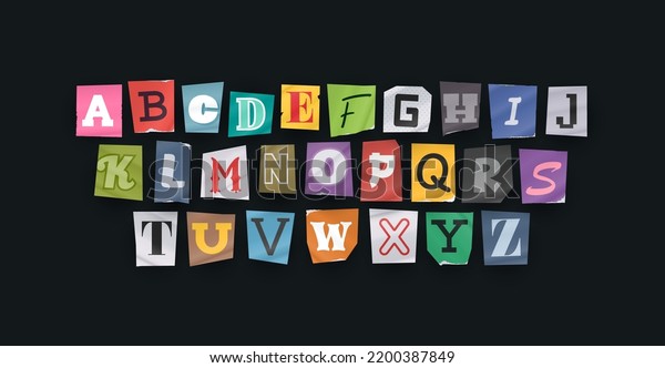 Paper Style Ransom Note Letter Cut Stock Vector (Royalty Free ...