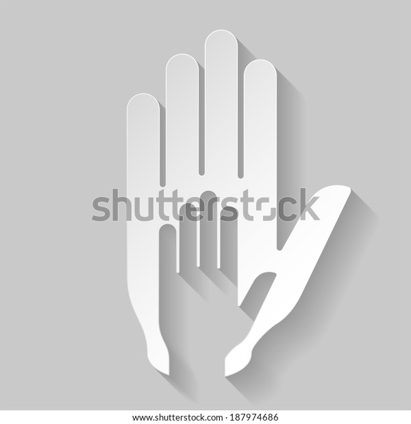 Paper Stylized Helping Hand Illustration Concept Stock Vector (Royalty ...