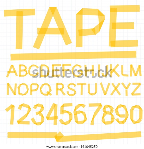 Paper Tape Alphabet Font Vector Stock Vector (Royalty Free) 141045250
