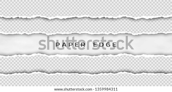 Paper Tear Border Set Torn Horizontal Stock Vector (Royalty Free ...