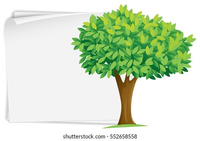 Paper Template Green Tree Illustration Stock Vector (Royalty Free ...