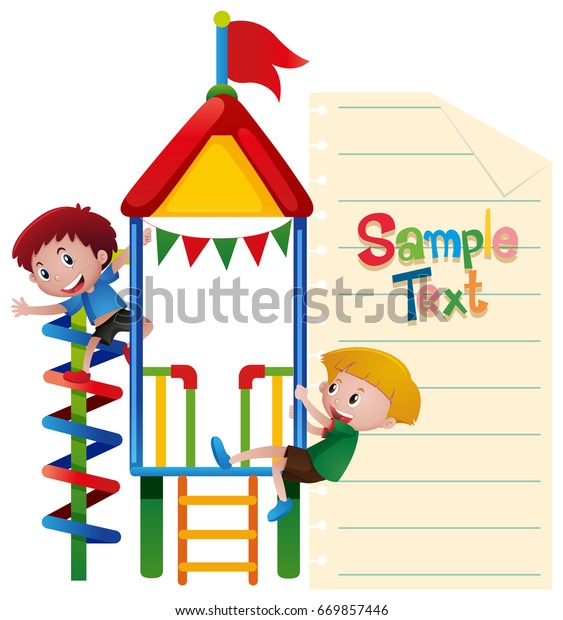 Paper Template Two Boys Climbing Illustration Stock Vector (Royalty ...