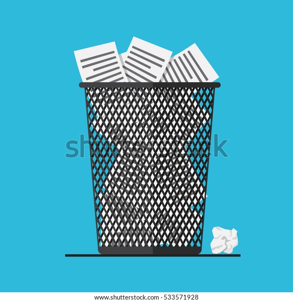Paper Trash Can Stock Vector (Royalty Free) 533571928