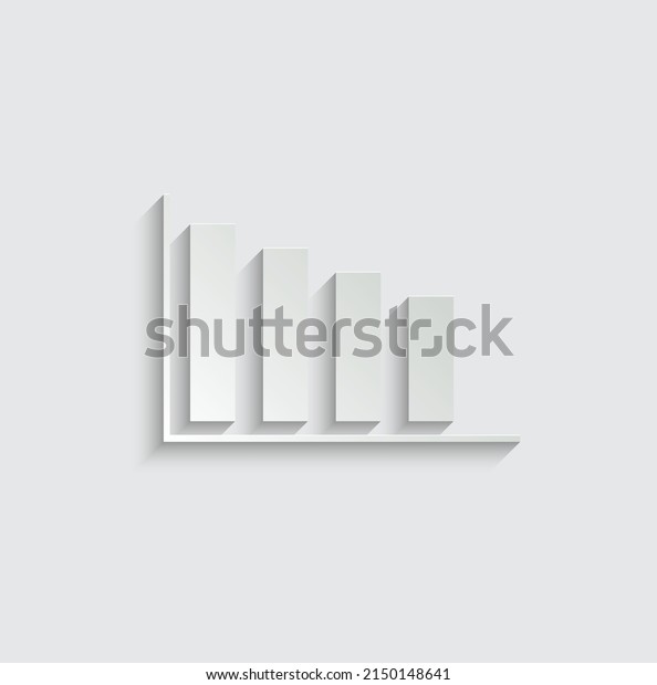 Paper Vector Declining Graph Icon On Stock Vector (Royalty Free ...