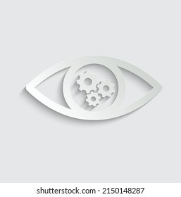 Paper Vision Icon Eye Icon Settings Stock Vector (Royalty Free ...