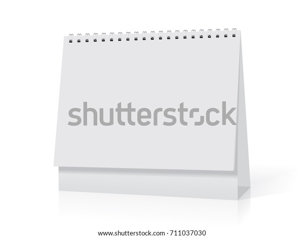Paper White Calendar Stands On Table Stock Vector (Royalty Free) 711037030