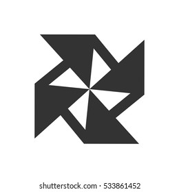 Paper Windmill Icon Flat Illustration Isolated Stock Vector (Royalty ...