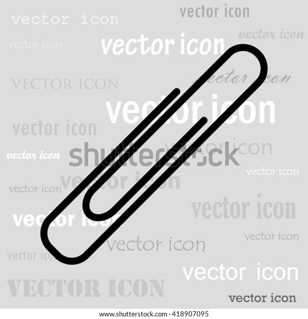 Paperclip Black Vector Icon Stock Vector (Royalty Free) 418907095 ...