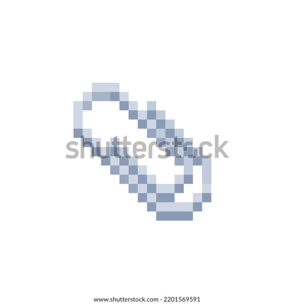 Paperclip Clip Pixel Art Style Icon Stock Vector (Royalty Free ...