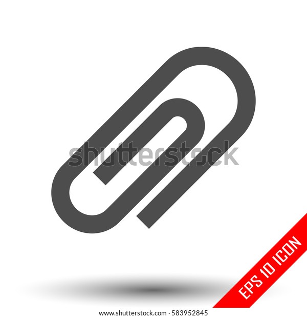 Paperclip Icon Simple Flat Logo Paperclip Stock Vector (Royalty Free ...