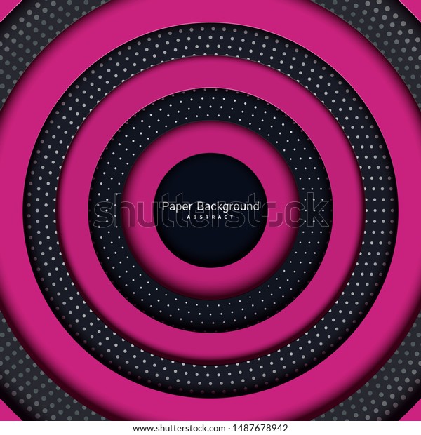 Papercut Abstract Black Pink Circle Shape Stock Vector (Royalty Free ...