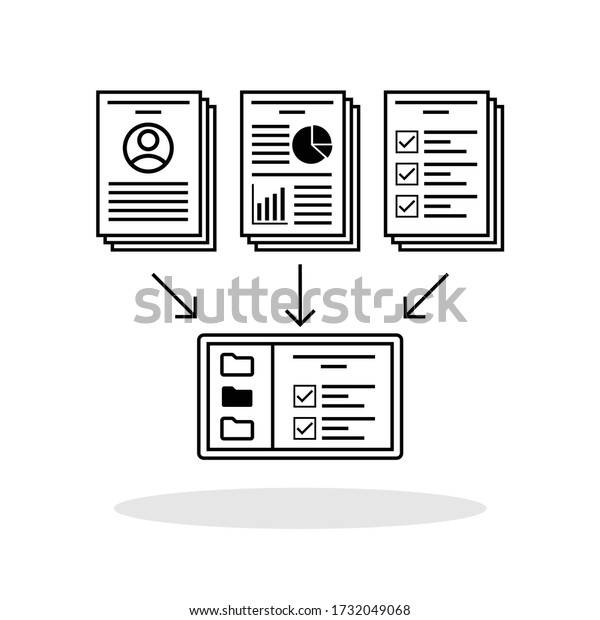 Paperless Concept Icon Flat Style Paper Stock Vector (Royalty Free ...