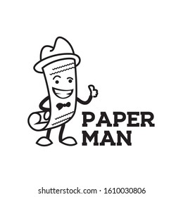 Paperman Character Logo Vector Illustration Stock Vector (Royalty Free ...