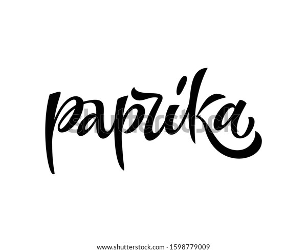 Paprika Hand Drawn Spice Label Isolated Stock Vector (Royalty Free ...