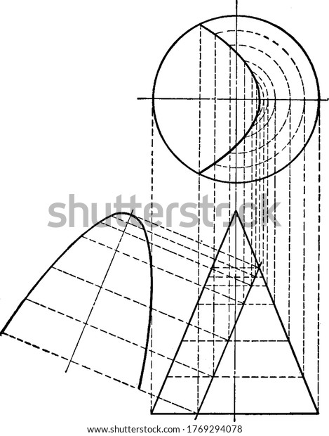 Parabola Conic Section Plane Cut Cone Stock Vector (Royalty Free ...