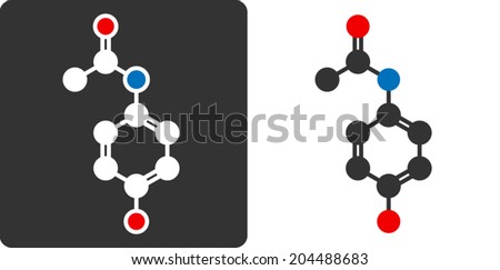 Paracetamol Acetaminophen Drug Molecule Flat Icon Stock Vector (Royalty ...