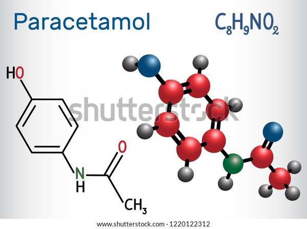Paracetamol Acetaminophen Drug Molecule Structural Chemical Stock ...