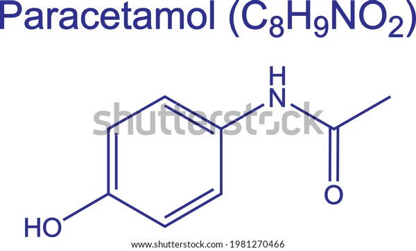 Paracetamol Acetaminophen Medication Molecule Chemical Structural Stock ...