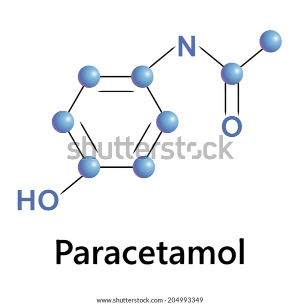 Paracetamol Molecule Structure Medical Vector Illustration 스톡 벡터(로열티 프리 ...
