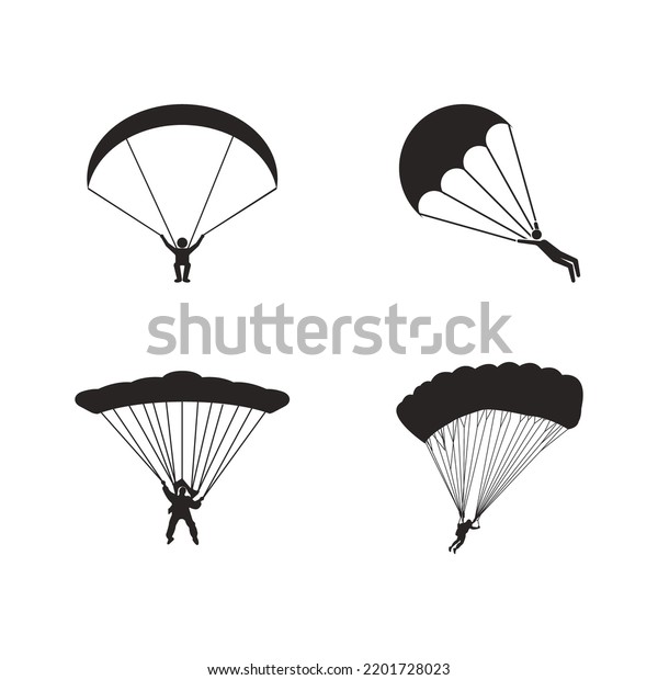 Parachuting Paragliding Icon Vector Illustration Symbol Stock Vector ...