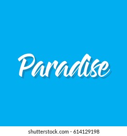 Paradise Text Design Vector Calligraphy Typography Stock Vector ...
