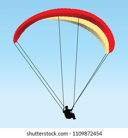 Paragliding Art Vector Stock Vector (Royalty Free) 1109872454 ...
