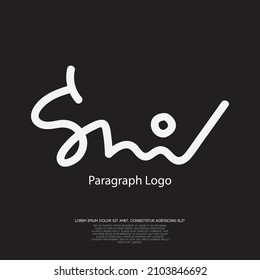 Paragraph Logo Design Identity Sign Your Stock Vector (Royalty Free ...