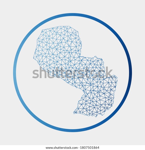 Paraguay Icon Network Map Country Round Stock Vector (Royalty Free ...