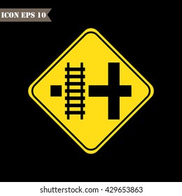 Parallel Railroad Crossing Traffic Sign Vector Stock Vector (Royalty ...