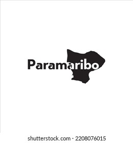 Paramaribo Map Black Lettering Design On Stock Vector (Royalty Free ...