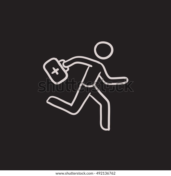Paramedic Running First Aid Kit Vector Stock Vector (Royalty Free ...