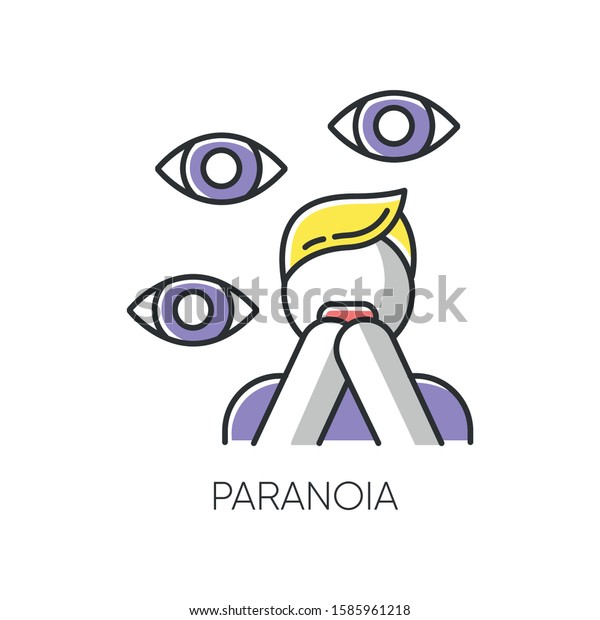 Paranoia Color Icon Panic Attack Scared Stock Vector (Royalty Free ...