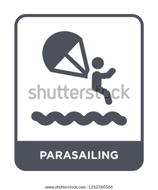 parasailing icono vectorial sobre fondo blanco, parasailing iconos ...