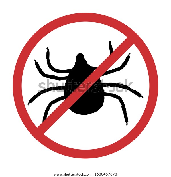 Parasite Warning Sign No Mite Icon Stock Vector (Royalty Free ...