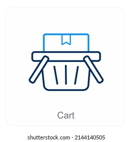 Parcel Cart Icon Concept Stock Vector (Royalty Free) 2144140505 ...