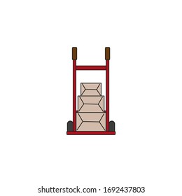 Parcel Cart On White Background Stock Vector (Royalty Free) 1692437803 ...