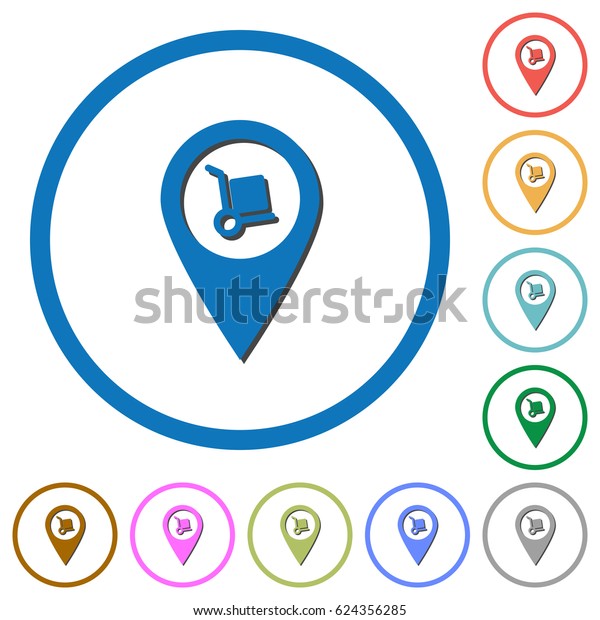 Parcel Delivery Gps Map Location Flat Stock Vector (Royalty Free ...