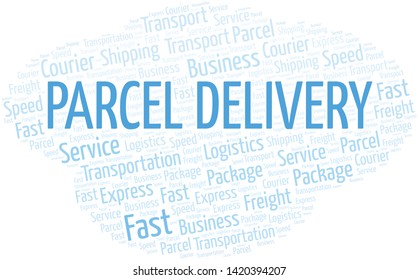 Parcel Delivery Word Cloud Wordcloud Made Stock Vector (Royalty Free ...