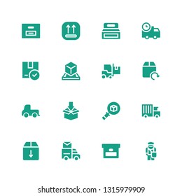 Parcel Icon Set Collection 16 Filled Stock Vector (Royalty Free ...
