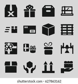 Parcel Icons Set Set 16 Parcel Stock Vector (Royalty Free) 584796877 ...