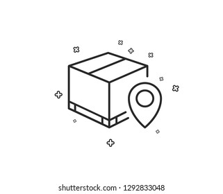 Parcel Tracking Line Icon Delivery Monitoring Stock Vector (Royalty ...