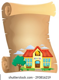 Parchment School Building Eps10 Vector Illustration Stock Vector ...