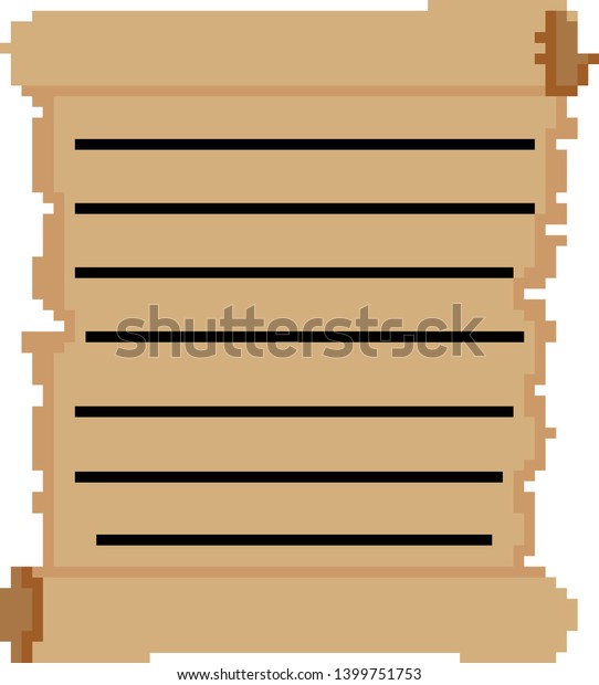 Parchment Video Games Pixel Art: vector de stock (libre de regalías ...