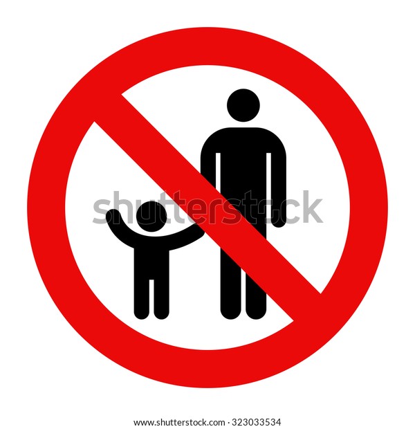 Parent Child Symbol Warning Sign Isolated Stock Vector (Royalty Free ...