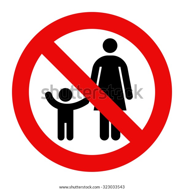 Parent Child Symbol Warning Sign Isolated Stock Vector (Royalty Free ...