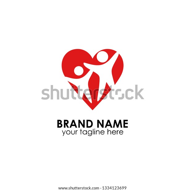 Parent Love Children Vector Logo Stock Vector (Royalty Free) 1334123699