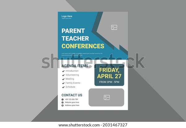 Parent Meeting Flyer Design Template School Stock Vector (Royalty Free ...