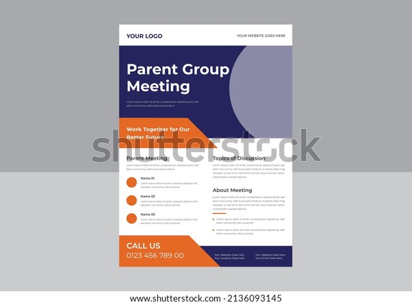 Parent Meeting Flyer Template Design Parent Stock Vector (Royalty Free ...